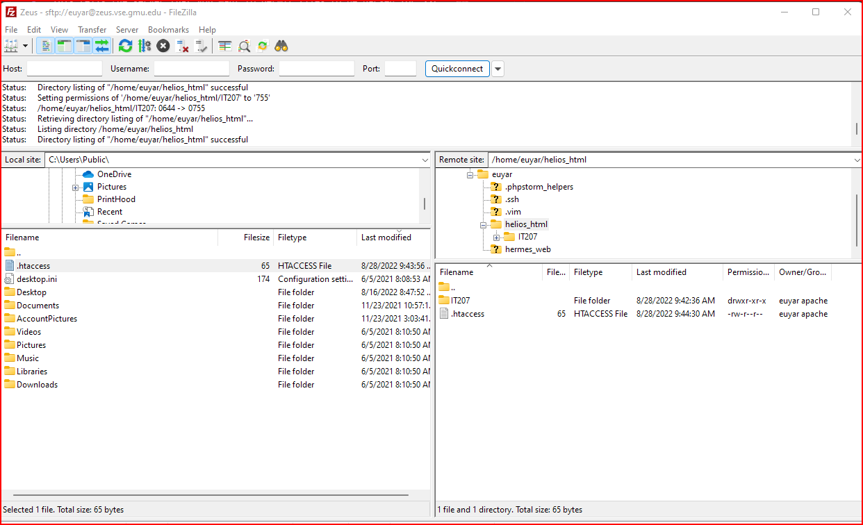 Configuring Helios Server for IT207 | Helios-Web-Server-Setup